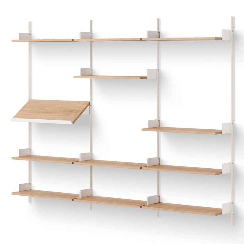 New Works Wall-Mounted Shelving Display Unit, Oak & Metal – ARIA