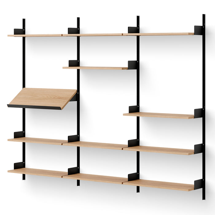 New Works Wall-Mounted Shelving Display Unit, Oak & Metal – ARIA