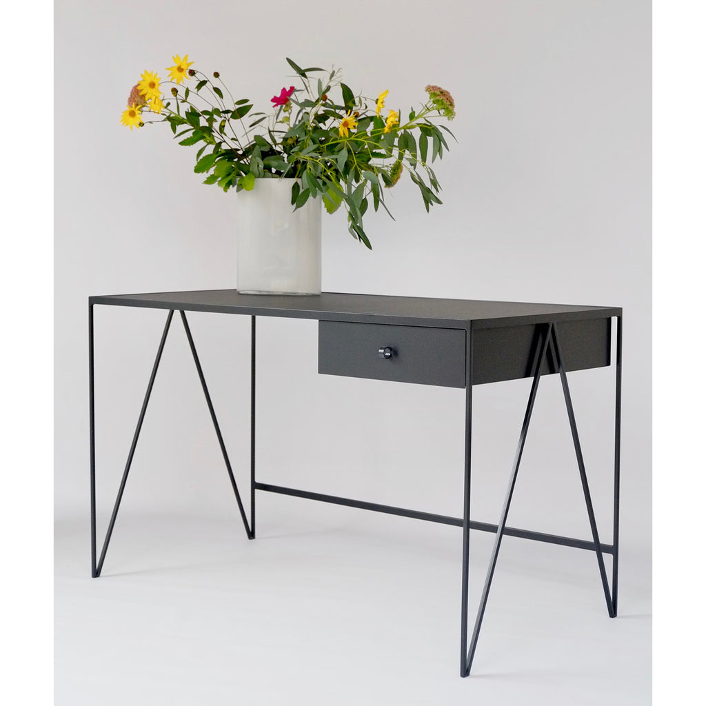 Study Desk, Black Lacquered Steel by &New | Modern Office Furniture – ARIA