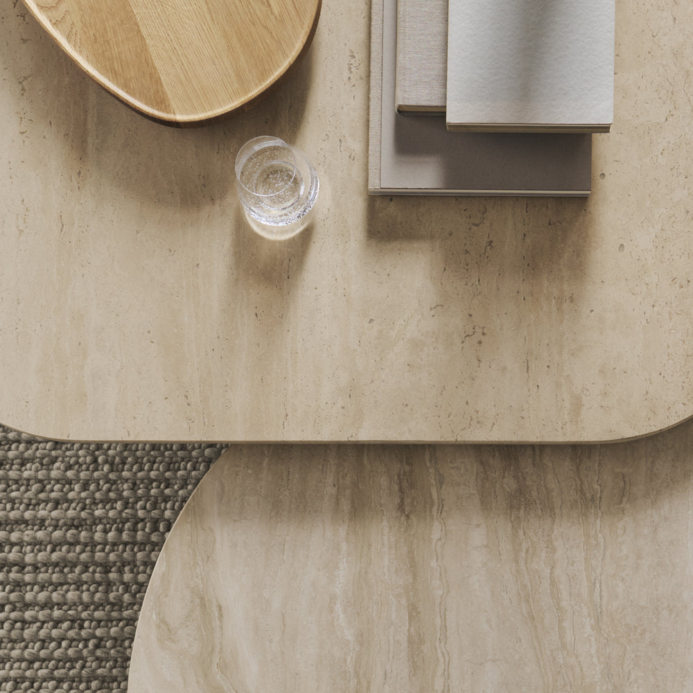Eida Coffee Table by Bolia, Solid Travertine Marble Stone – ARIA